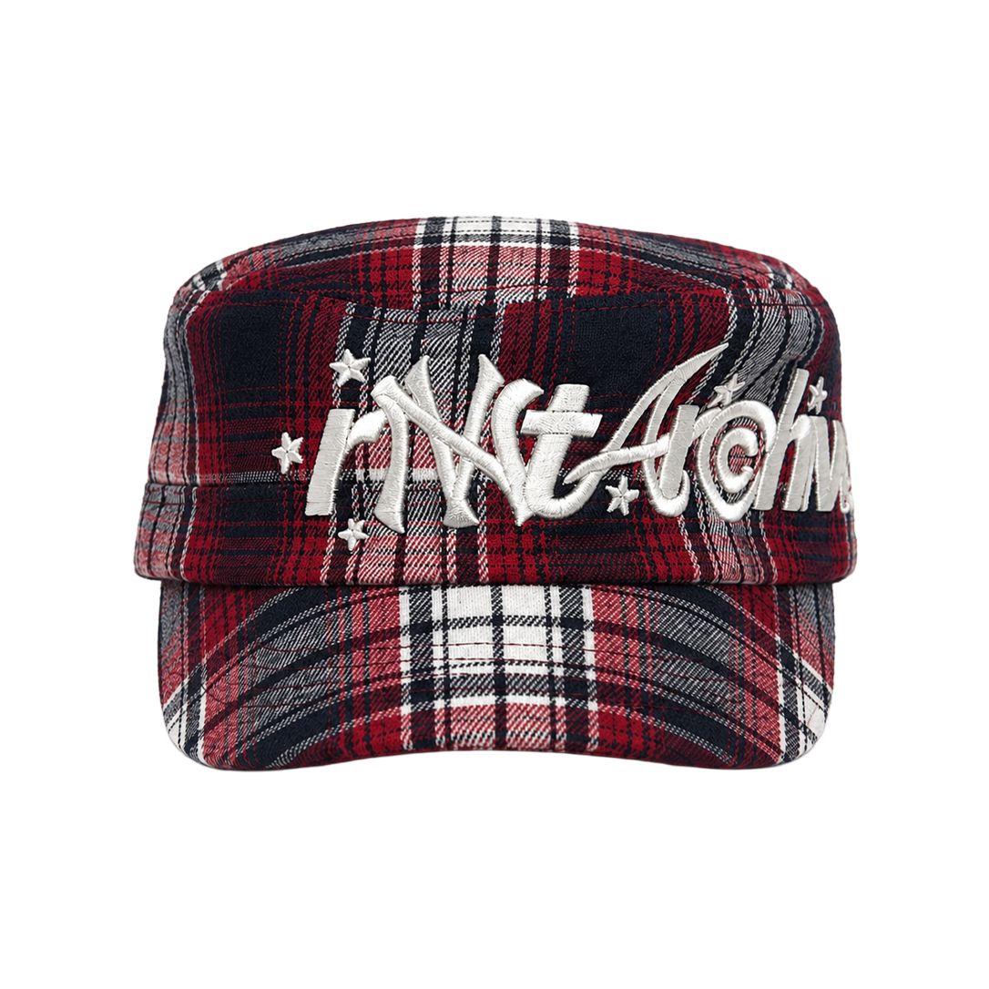 RVNTARCHIVE PLAID CAP RED/NAVY – Revenant Clothing