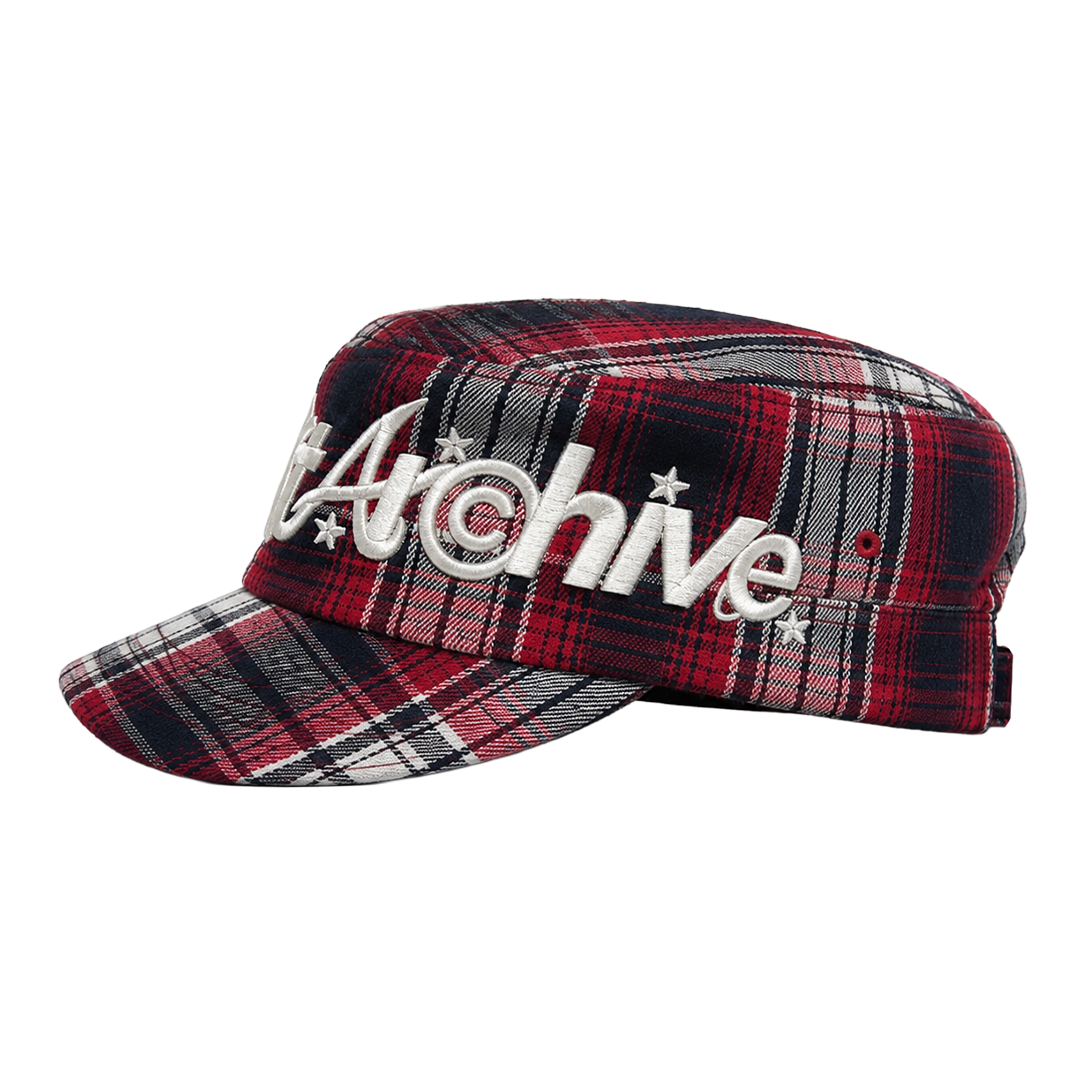 RVNTARCHIVE PLAID CAP RED/NAVY – Revenant Clothing